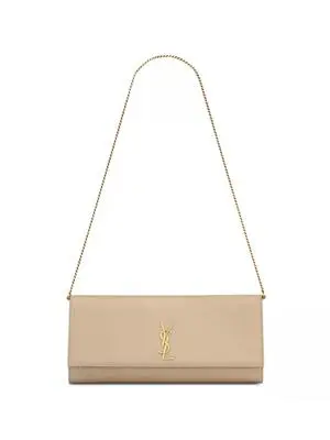 Saint Laurent Cassandre Chain Clutch - Neutrals