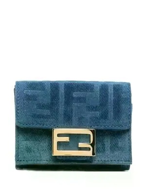 Fendi Ff Logo-plaque Wallet - Blue