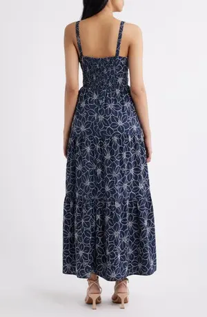 Julia Jordan Sleeveless Floral Embroidered Maxi Dress