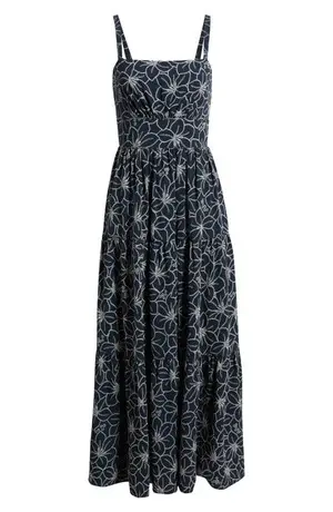 Julia Jordan Sleeveless Floral Embroidered Maxi Dress