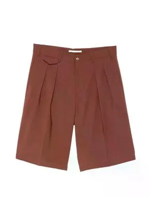 BRIGLIA 1949 Bedfords Pleated Knee-length Shorts - Brown