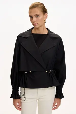 EXQUISE Yareli Shirt Collar Cotton Jacket