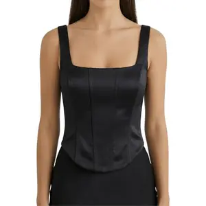 FOREVER & ALWAYS Relactive Wear Ultra Soft Modal Blend Bustier Top - Black