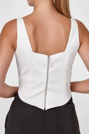 FOREVER & ALWAYS Relactive Wear Ultra Soft Modal Blend Bustier Top - Ecru
