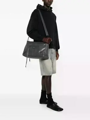 Balenciaga Medium Le City Moto Leather Messenger Bag