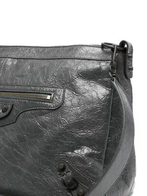 Balenciaga Medium Le City Moto Leather Messenger Bag