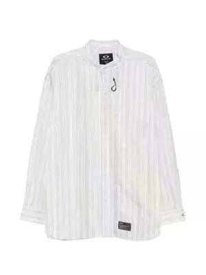 Oakley Vertical-stripe Band-collar Shirt - Grey