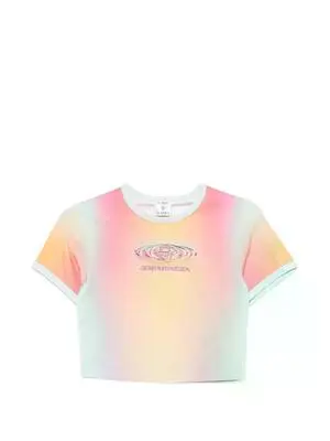 Casablanca Printed Cropped T-shirt - Blue