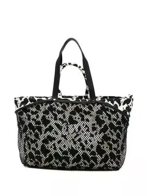 SECRET PON-PON City Cow-print Mesh Tote Bag - Neutrals