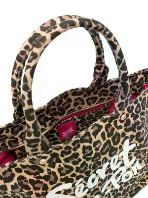 SECRET PON-PON City Leopard-print Mesh Tote Bag