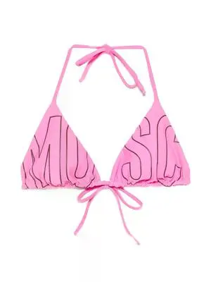 Moschino Print Triangle Bikini Top - Pink