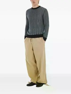 FERRAGAMO Crew Neck Sweater With Gancio Tab Detail