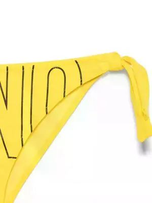 Moschino Print Side-tie Bikini Bottoms - Yellow
