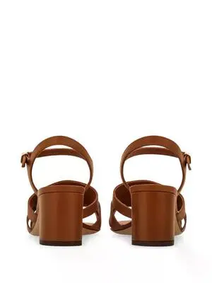FERRAGAMO Gancini Ornament Block Heel Sandals