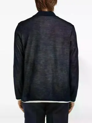 FERRAGAMO Long Sleeve Knitted Silk Polo Shirt