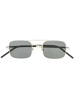 Saint Laurent Square Frame Sunglasses - Silver