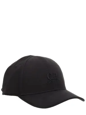 C.P. COMPANY Cotton Gabardine Cap - Black