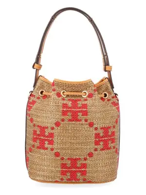 Tory Burch T Monogram Bucket Bag - Beige