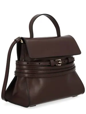Moschino Tie Me Small Top Handle Bag - Brown