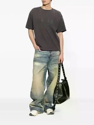 MISBHV Logo Print Distressed T-shirt - Grey