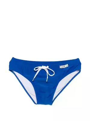 Moschino Plaque Drawstring Swim Trunks - Blue