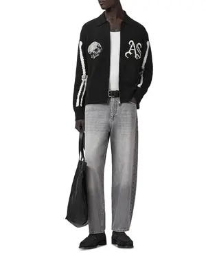ALLSAINTS Adrian Skeleton Graphic Zip Sweater