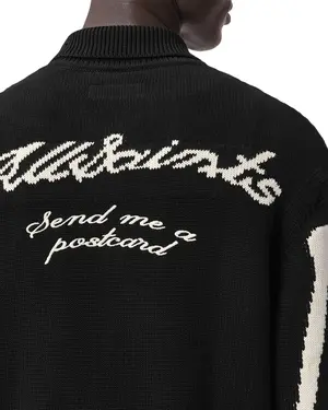 ALLSAINTS Adrian Skeleton Graphic Zip Sweater