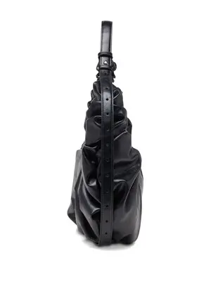DIESEL® Large Hobo Bag With Metallic Buckle Detail - Black