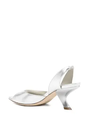 VIC MATIE Open-toe Leather Slingback Heel