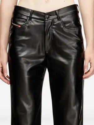 DIESEL® Coated Faux-leather Trousers - Black