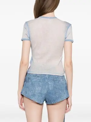 DIESEL® Cotton T-shirt With Floral Print - Blue