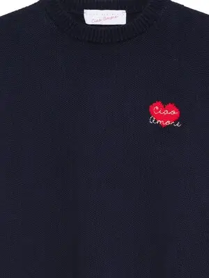 Giada Benincasa Embroidered Logo Crew Neck Sweater