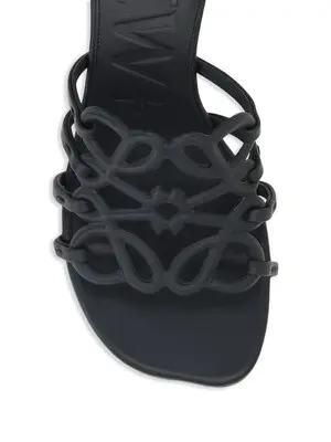 Loewe Petal Anagram Leather Sandals - Black