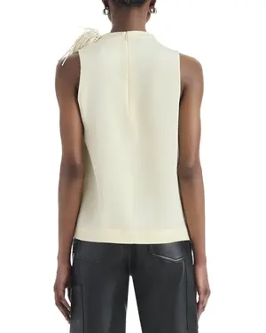 Altuzarra Alden Silk Draped Top With Fringe Detail - Macadamia
