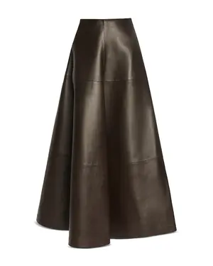 Altuzarra Varda Leather Skirt - Fudge