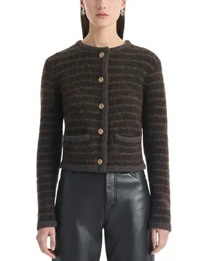 Altuzarra Mack Jacket Striped Alpaca Blend - Fudge