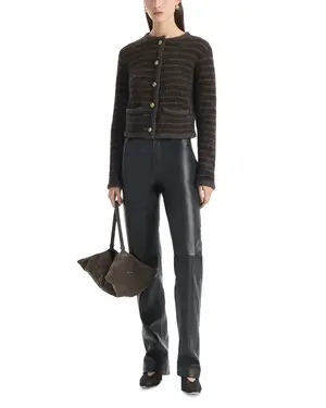 Altuzarra Mack Jacket Striped Alpaca Blend - Fudge