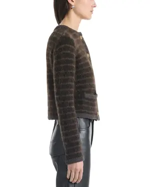Altuzarra Mack Jacket Striped Alpaca Blend - Fudge