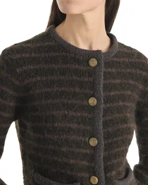 Altuzarra Mack Jacket Striped Alpaca Blend - Fudge