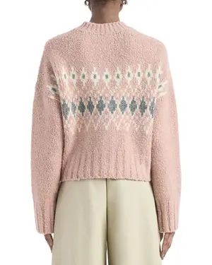 Altuzarra Haven Wool Button Front Sweater With Geometric Print