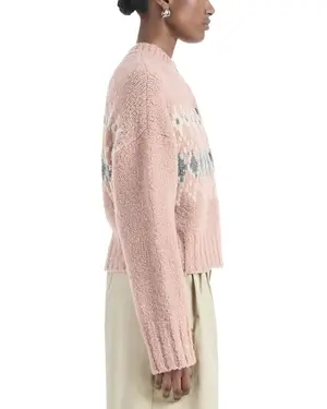 Altuzarra Haven Wool Button Front Sweater With Geometric Print