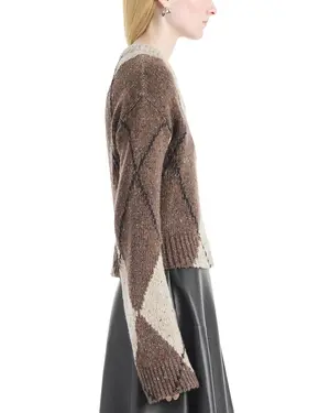 Altuzarra Argyle V-neck Sweater - Cocoa