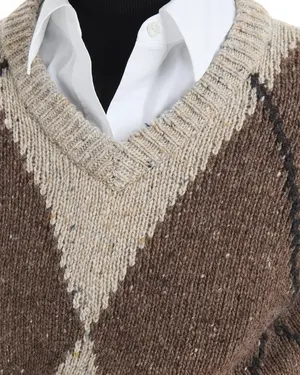 Altuzarra Argyle V-neck Sweater - Cocoa