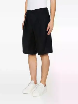 BRIGLIA 1949 Navy Pleated Button Shorts