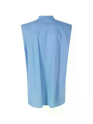 SOLOTRE Sleeveless Front Button Top With Chest Pocket