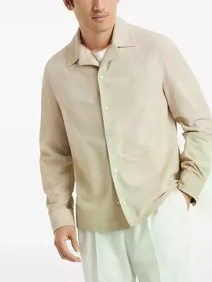Brunello Cucinelli Press-stud Suede Overshirt