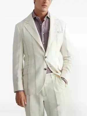 Brunello Cucinelli Striped Single-breasted Blazer