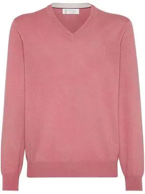 Brunello Cucinelli Fine Knit Cashmere V-neck Jumper