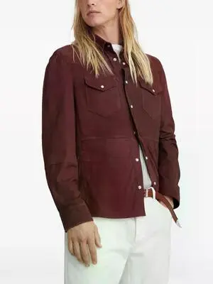Brunello Cucinelli Long-sleeve Suede Shirt - Red