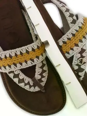 Mou Crochet Flat Sandals
